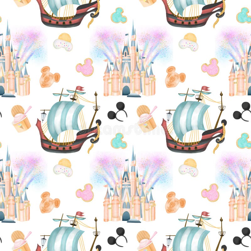 Disney`s Castle Amidst Amusement and Fireworks Editorial Image ...