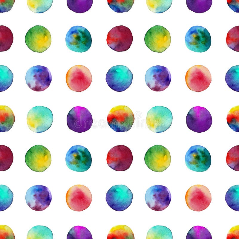 Seamless Pattern. Watercolor Vector Abstract Background. Round ...