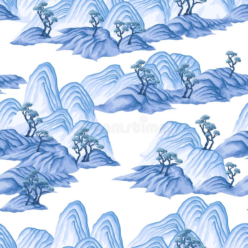 Chinese Mountains in the Mist Sunrise. Neural Network AI Generated ...