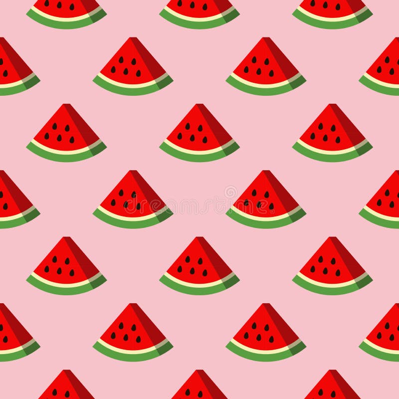 Seamless Pattern Watermelon on a Pink Background Stock Vector ...