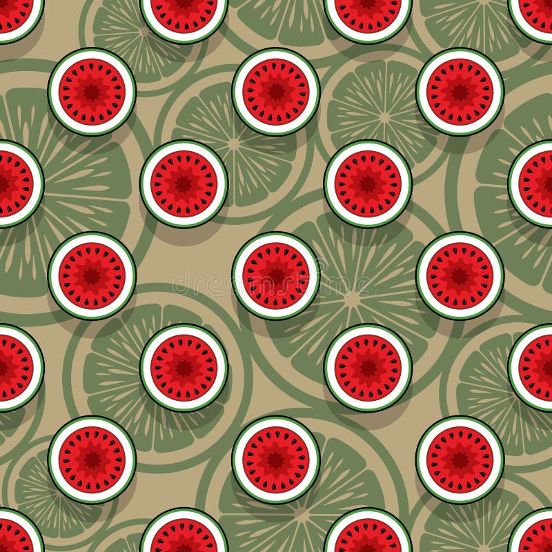 Melon Fruit Slice Graphic Seamless Pattern Stock Vector - Illustration ...
