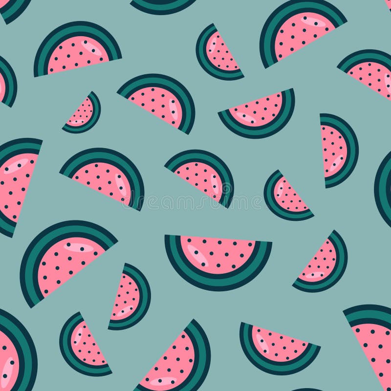 Seamless Pattern of Watermelon. Simple Watermelon Pattern.Colorful ...