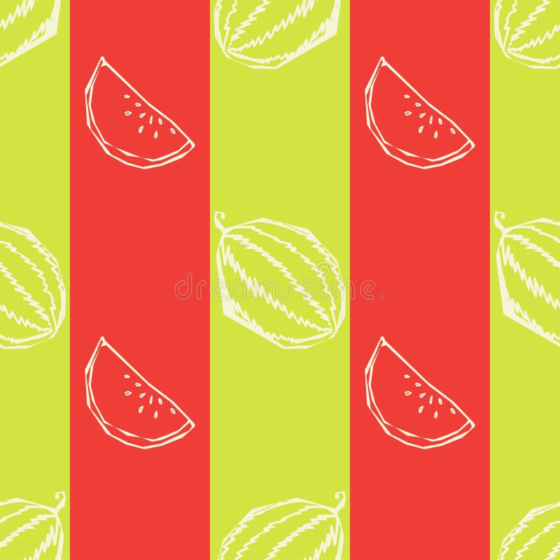 Seamless Pattern with Watermelon Stock Vector - Illustration of design ...