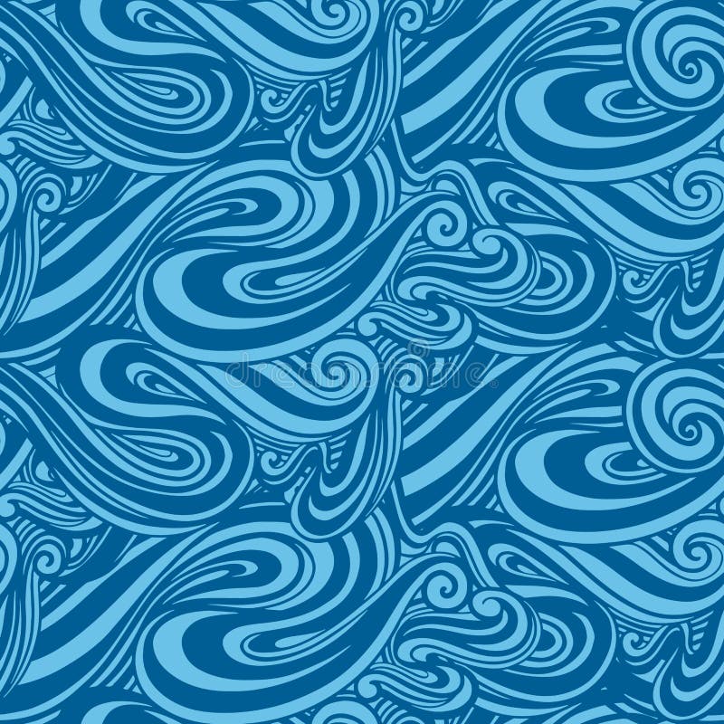 Seamless Pattern Wave Abstract.Line Drawing Style.Fashion Textile ...