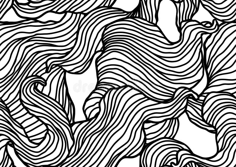 Seamless Wave Hair Line Pattern Stock Illustrations – 4,298 Seamless ...