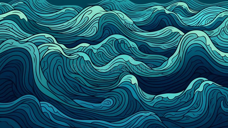 Abstract Summer Ocean Waves Background, Generative AI Stock ...