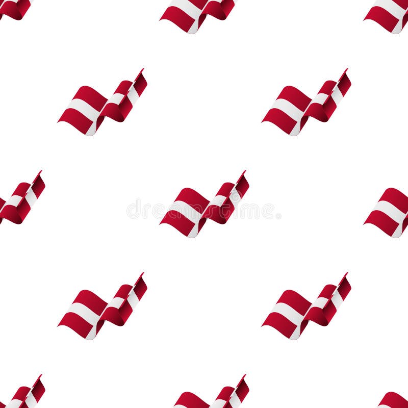 Seamless Pattern with Waving Flag. Denmark Flag. Vector Illustration ...