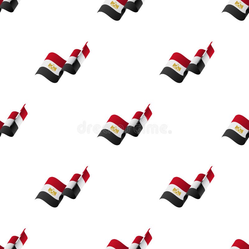 Seamless Pattern with Waving Flag. Egypt Flag. Vector Illustration. Stock Illustration ...