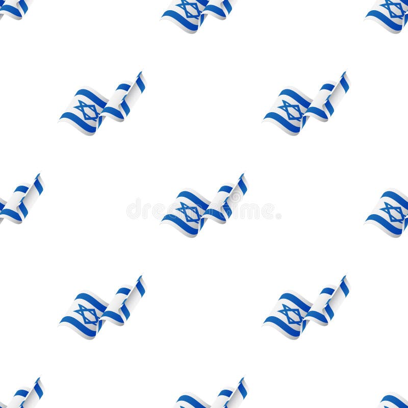 Seamless Pattern with Waving Flag. Israel Flag. Vector Illustration ...