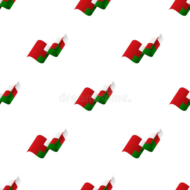 Seamless Pattern with Waving Flag. Oman Flag. Vector Illustration. Stock Illustration ...