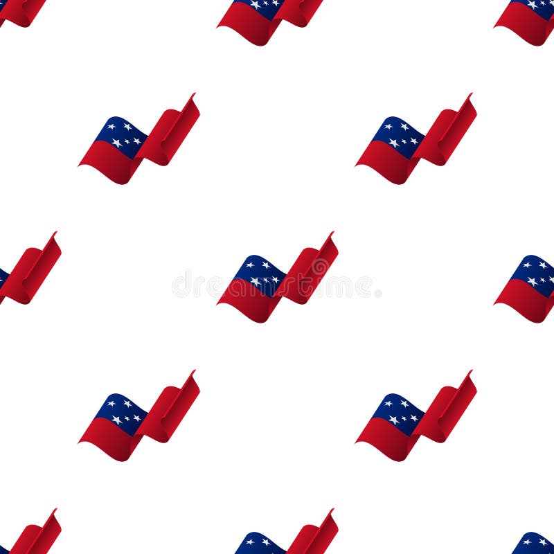 Seamless Pattern with Waving Flag. Samoa Flag. Vector Illustration ...