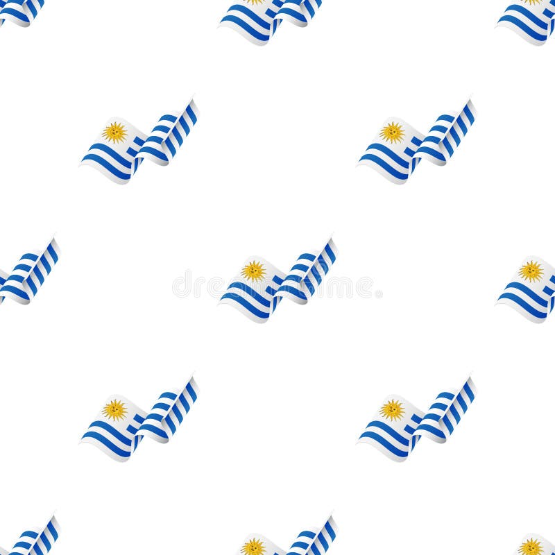 Seamless Pattern with Waving Flag. Uruguay Flag. Vector Illustration. Stock Illustration ...