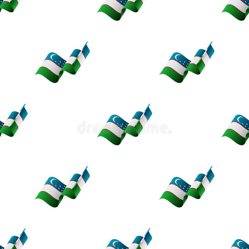 Seamless Pattern with Waving Flag. Uzbekistan Flag. Vector Illustration. Stock Illustration ...