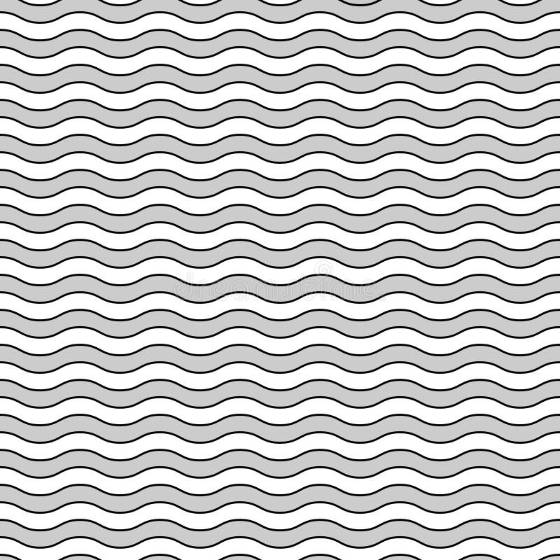 Seamless Pattern Wavy Line Vector Illustration, Horizontal Texture Wave ...