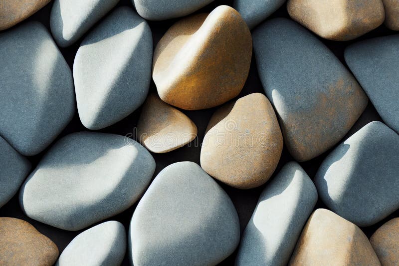 Seamless Pattern on Weathered, Aged Rocks, Pebbles and Stone Bricks. 3d ...