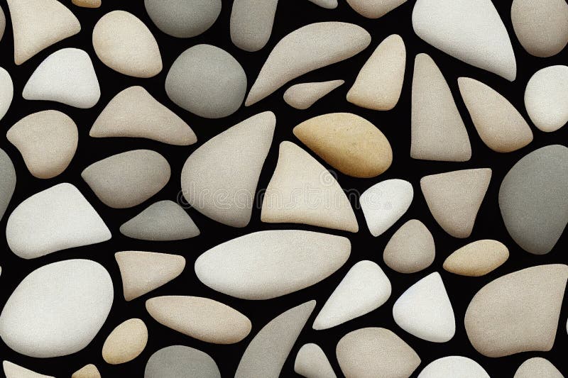 Seamless Pattern on Weathered, Aged Rocks, Pebbles and Stone Bricks. 3d ...
