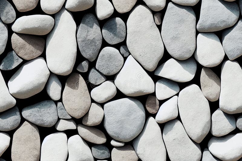 Seamless Pattern on Weathered, Aged Rocks, Pebbles and Stone Bricks. 3d ...