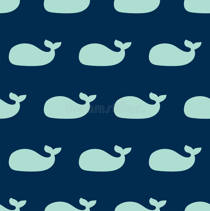 Seamless Whale Pattern Sea Life in Art Stock Vector - Illustration of ...