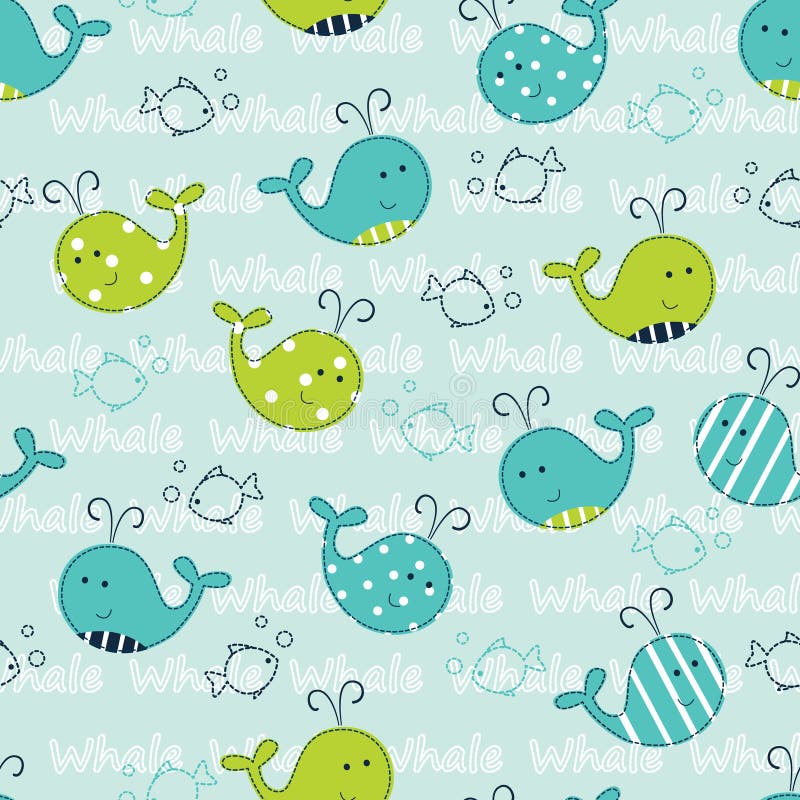 Seamless whales pattern stock vector. Illustration of cute - 50401958