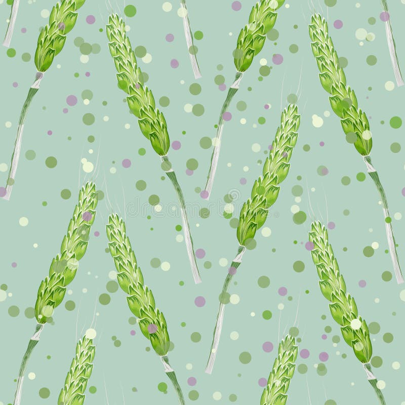 Seamless pattern of wheat stock vector. Illustration of light - 89221456