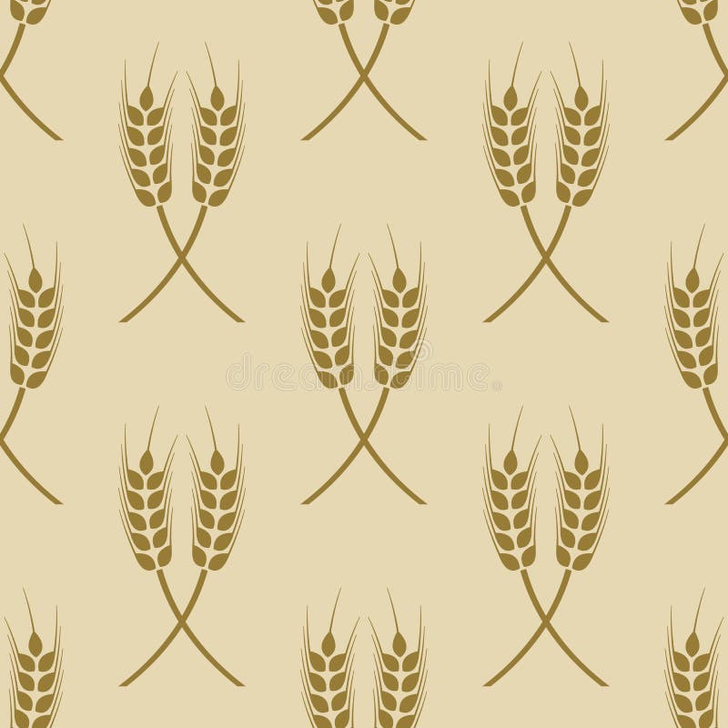Seamless Pattern with Wheat Stock Vector - Illustration of bundle ...