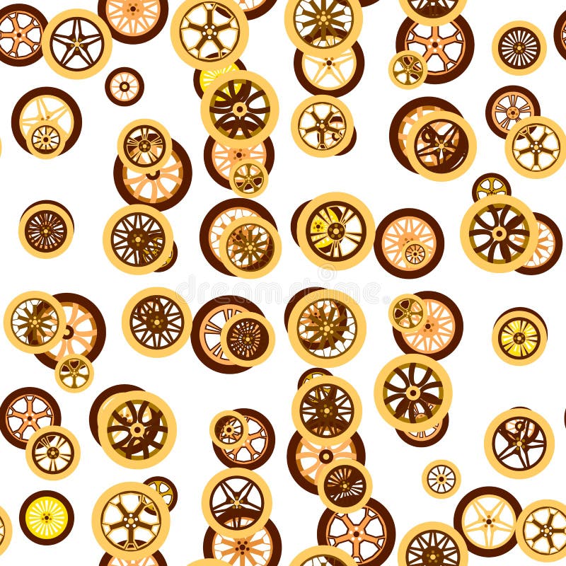 Seamless Pattern with Wheels of Different Sizes Stock Vector ...