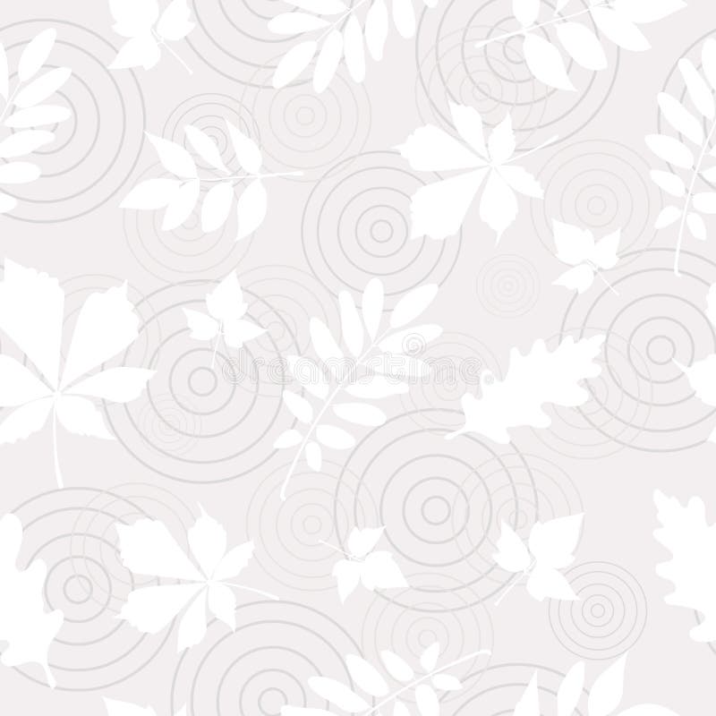 Seamless Pattern of White Autumn Leaves on Abstract Puddle Background ...