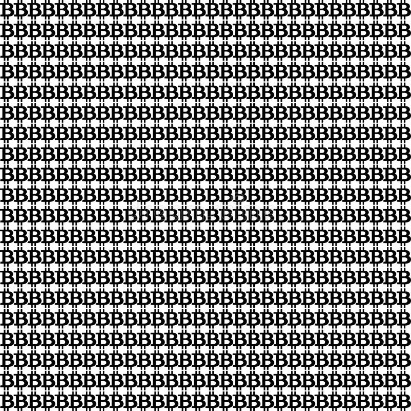 White Bitcoin Sign Icon on Black Background. Crypto Currency Stock ...