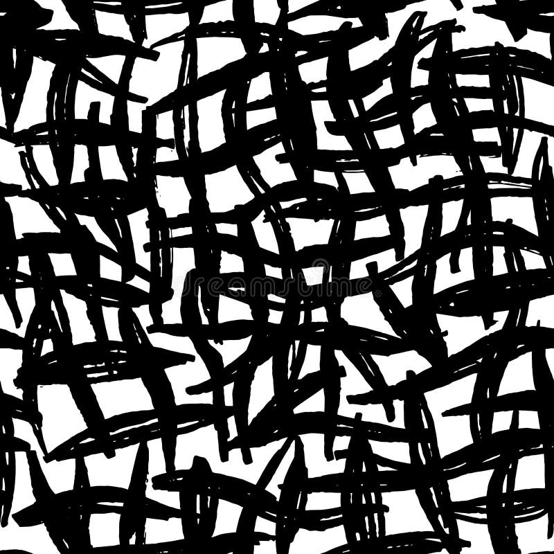 Seamless Pattern White Black Lines Chalk Grid Design, Abstract Simple ...