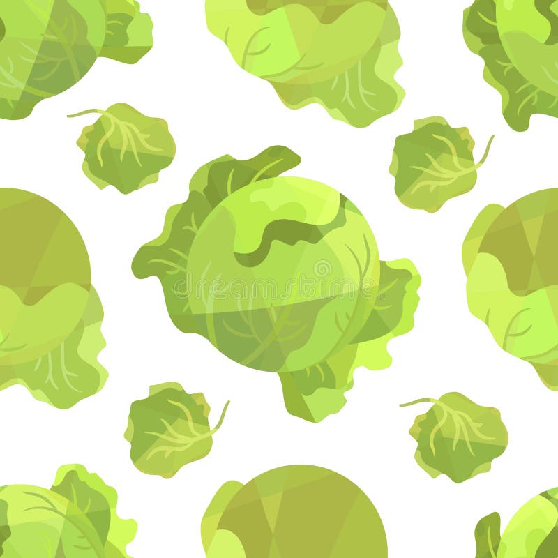 Seamless Pattern White Cabbage in Origami Style Stock Vector ...