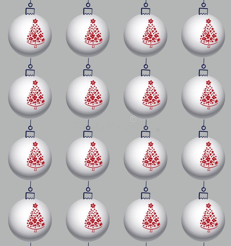 Seamless Pattern of White Christmas Balls, Vector Stock Vector ...