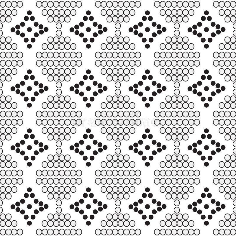 Seamless Pattern of White Circles with Diamonds Stock Vector ...