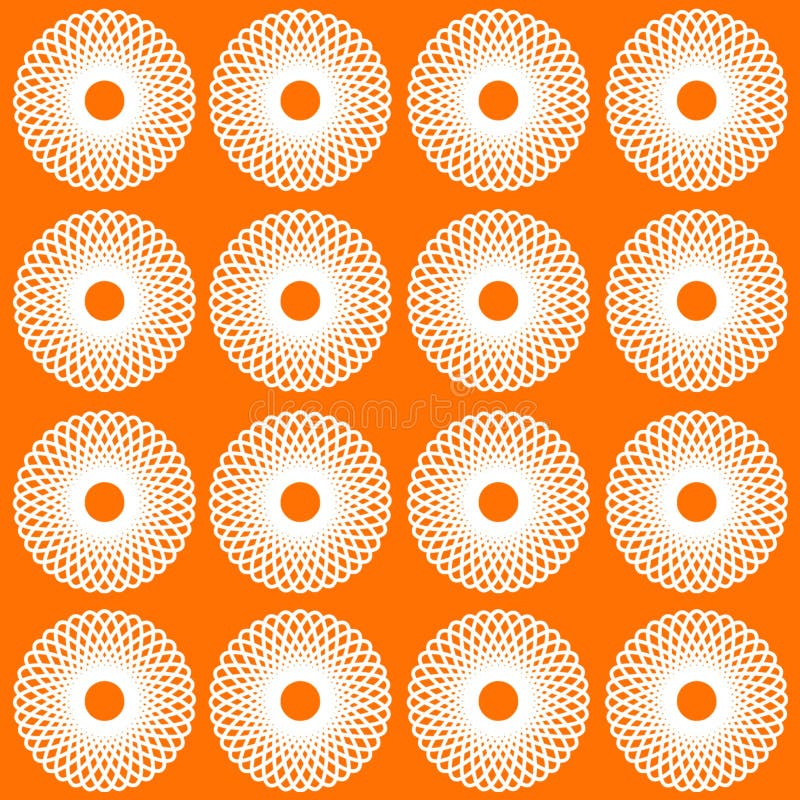 Seamless Pattern with White Circles on Orange Background Stock Illustration - Illustration of ...