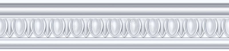 Seamless Pattern of White Classic Mold Cornice with Classic Ionic ...