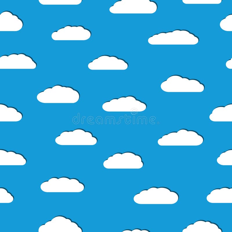Seamless Pattern Of White Clouds With Shadows Stock Vector ...