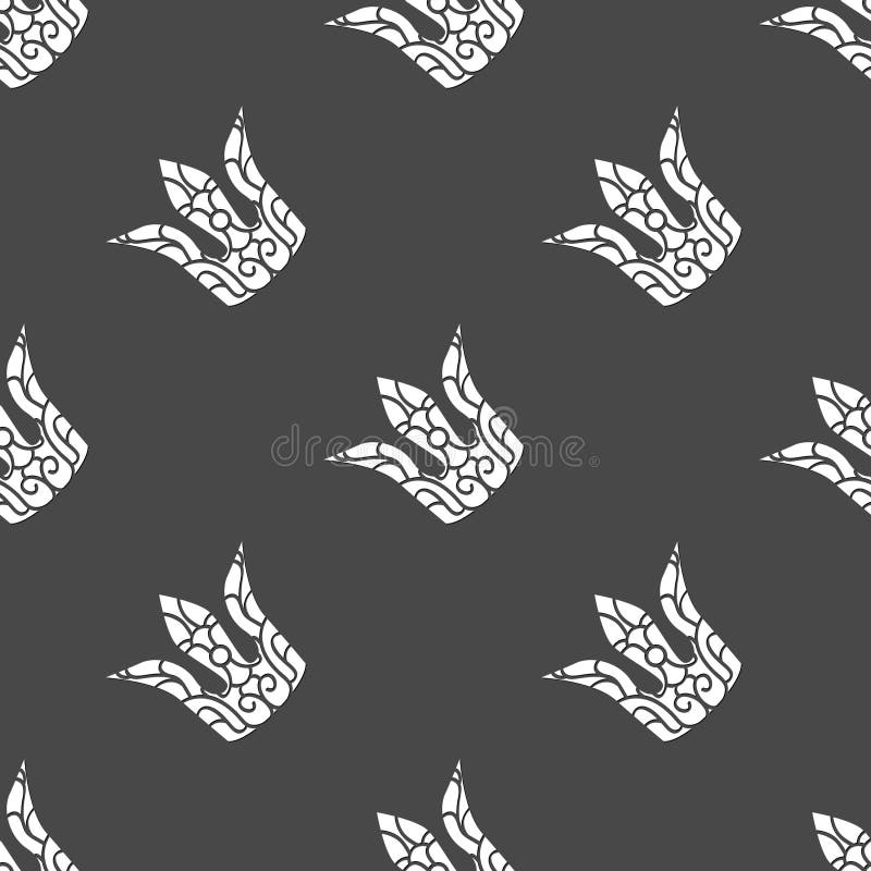 Seamless Pattern White Crown on a Dark Field Stock Vector ...