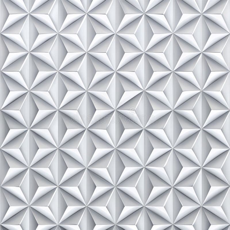 Seamless Pattern of White 3D Geometric Tiles with a Triangular Design ...