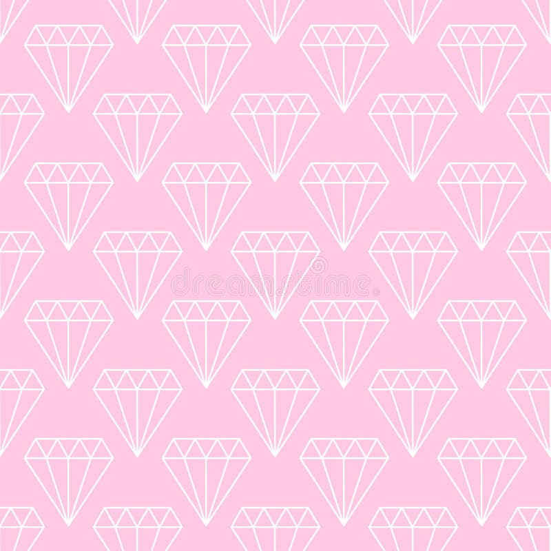 Seamless Pattern with White Diamonds on a Delicate Pink Background ...