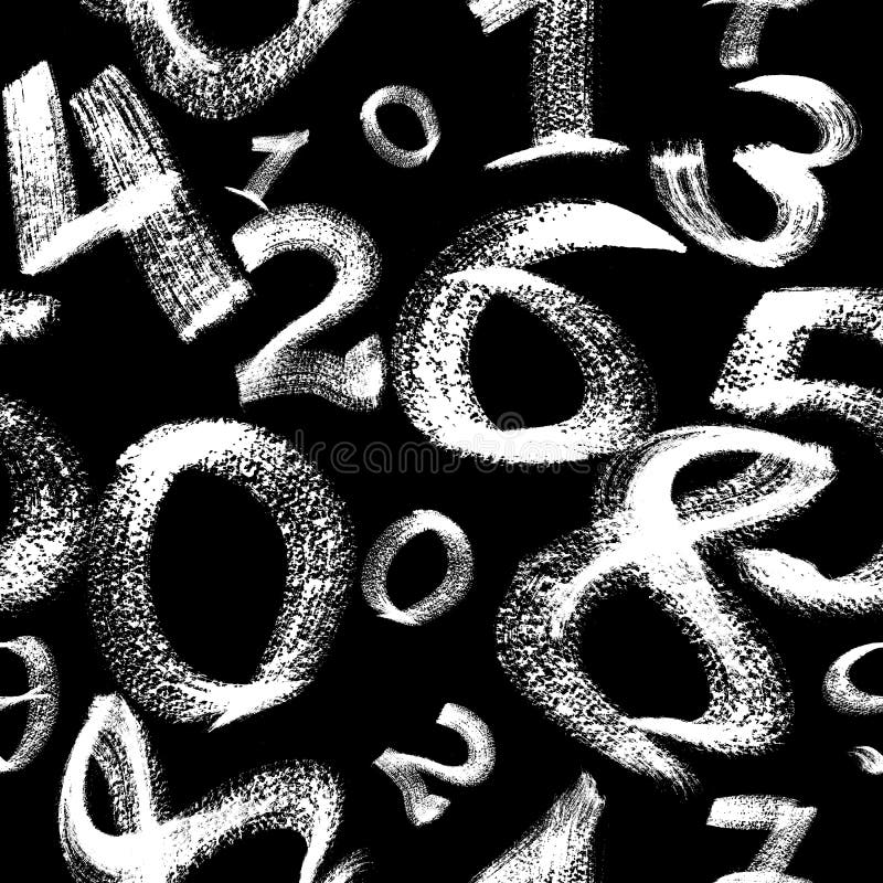 Seamless Pattern: Simple Numbers Background Stock Illustration ...