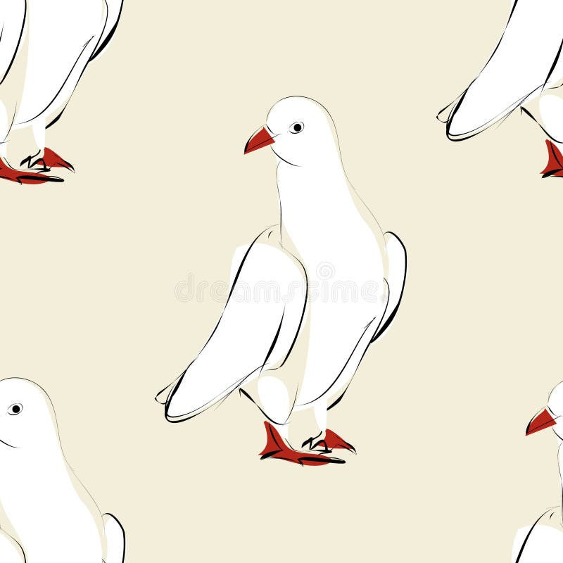 Seamless Pattern with White Dove(texture 1), Modern Stylish Image ...