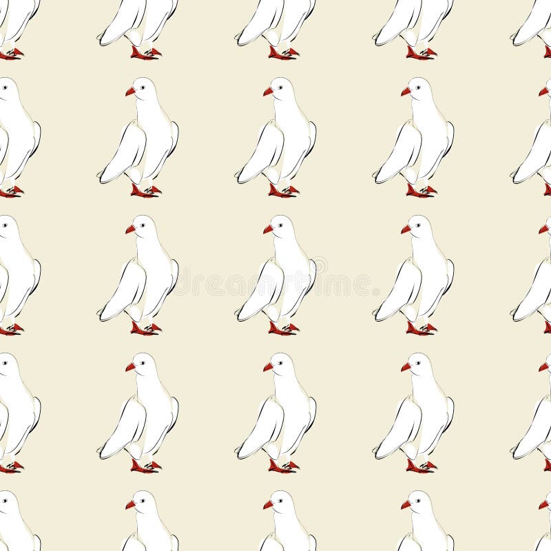 Seamless Pattern with White Dove(texture 4), Modern Stylish Image ...