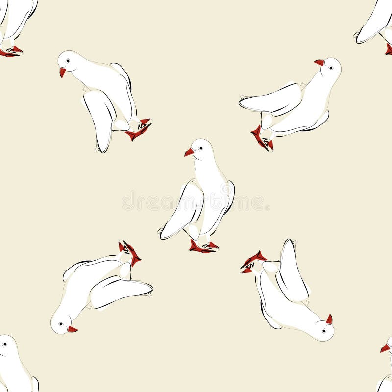 Seamless Pattern with White Dove(texture 10), Modern Stylish Image ...