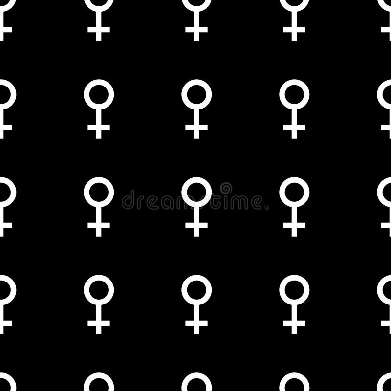 Seamless Pattern with White Female Symbols. Female Signs Same Sizes ...