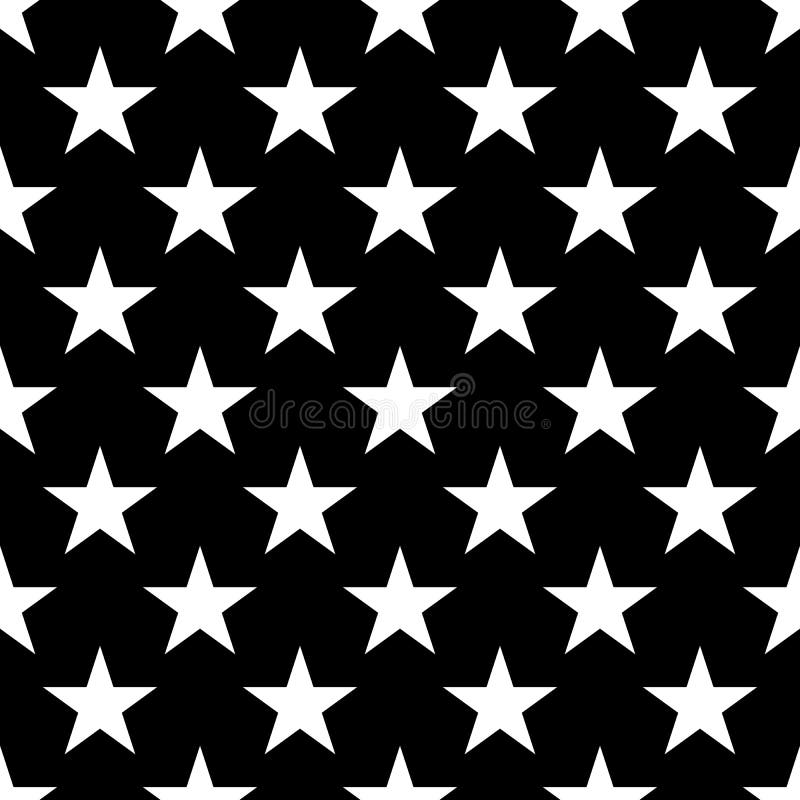 Seamless Pattern of White Five-pointed Stars on Black Background ... Seamless Pattern of White Five-pointed Stars on Black Background ...