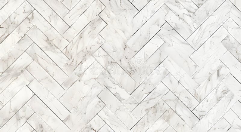 White Marble Herringbone Tile Seamless Pattern Stock Illustration ...