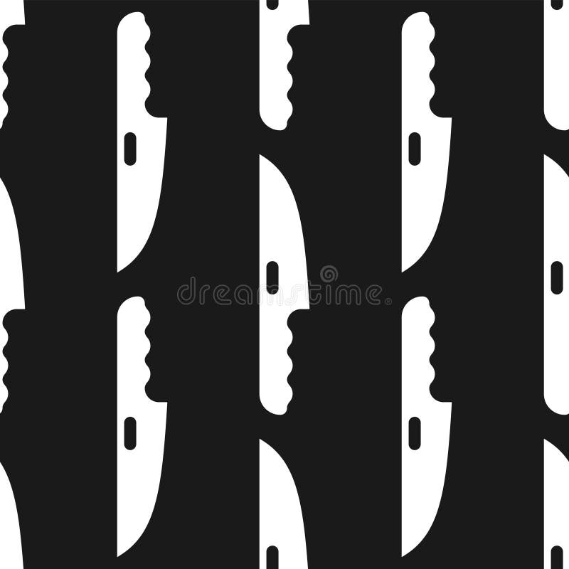 Set of Knives on Black Brackground Stock Vector - Illustration of knife ...