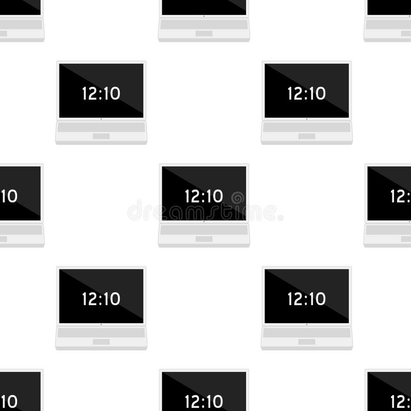 White Laptop Notebook Seamless Pattern Stock Vector - Illustration of ...