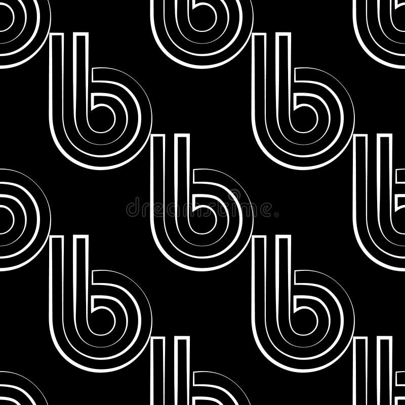 Seamless Pattern with White Outline Letter B, Modern Stylish Image ...