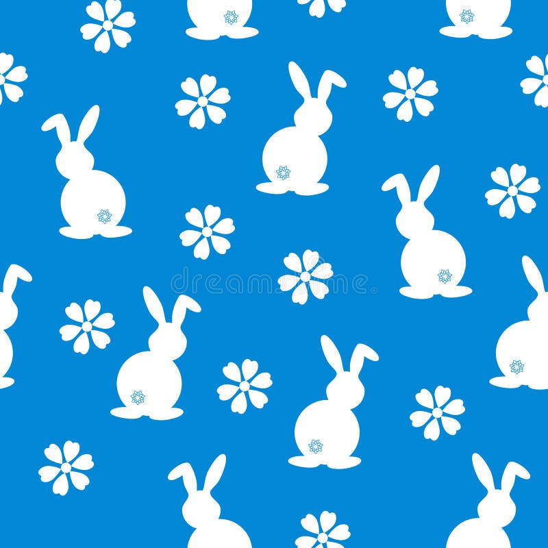 Seamless Pattern with White Rabbit Stock Illustration - Illustration of ...