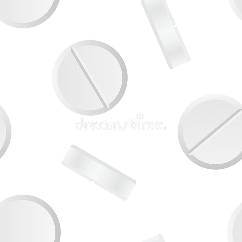 Seamless Pattern of White Round Pills. Vector Illustration Template ...